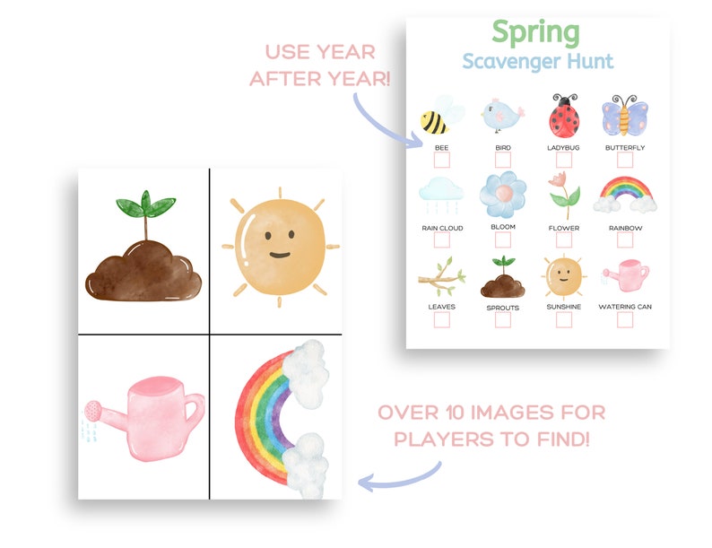 Spring Scavenger Hunt Printable, Spring Game for Kids, Spring Game for ...