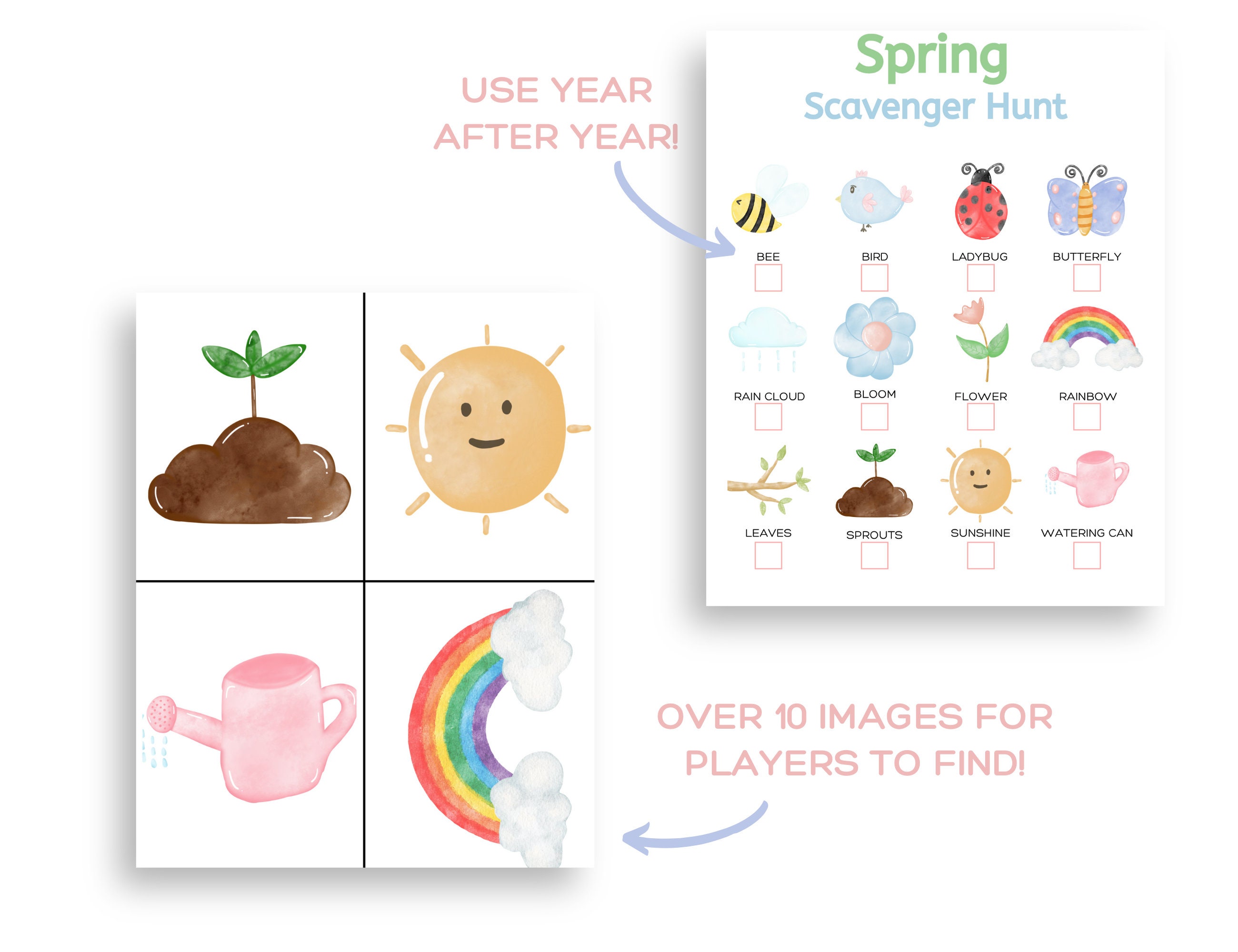 Spring Scavenger Hunt Printable, Spring Game for Kids, Spring Game for ...