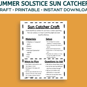 Summer Solstice Sun Catcher Craft for Kids, Kids Summer Crafts, Summer ...