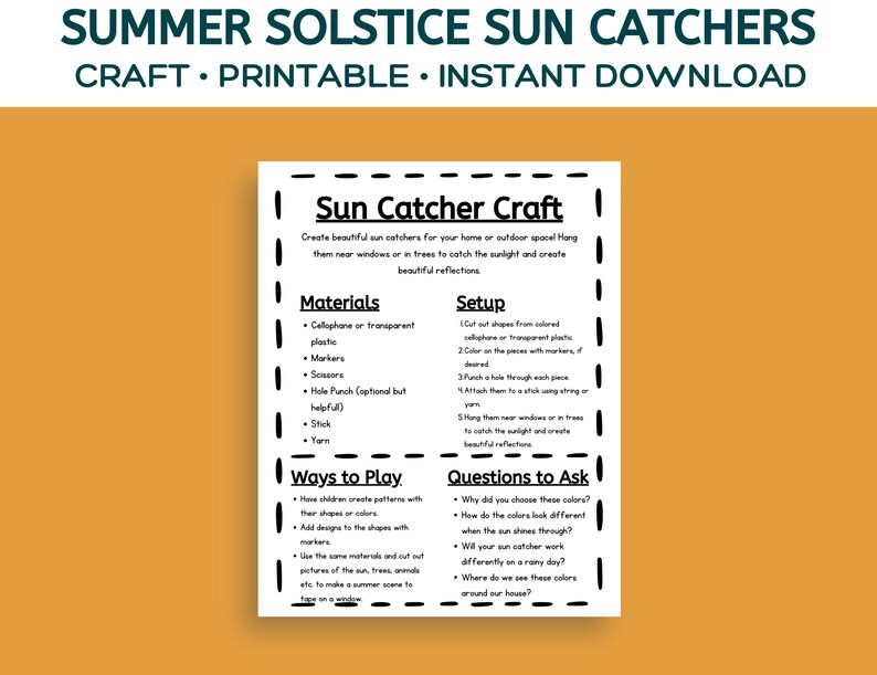 Summer Solstice Sun Catcher Craft for Kids, Kids Summer Crafts, Summer ...