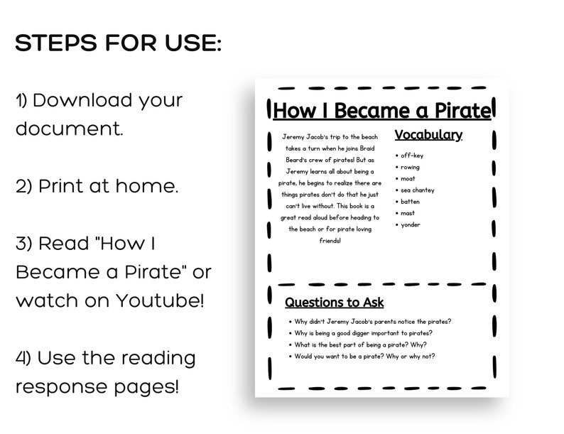How I Became a Pirate Summer Lesson Plans, Summer Learning Pre K ...