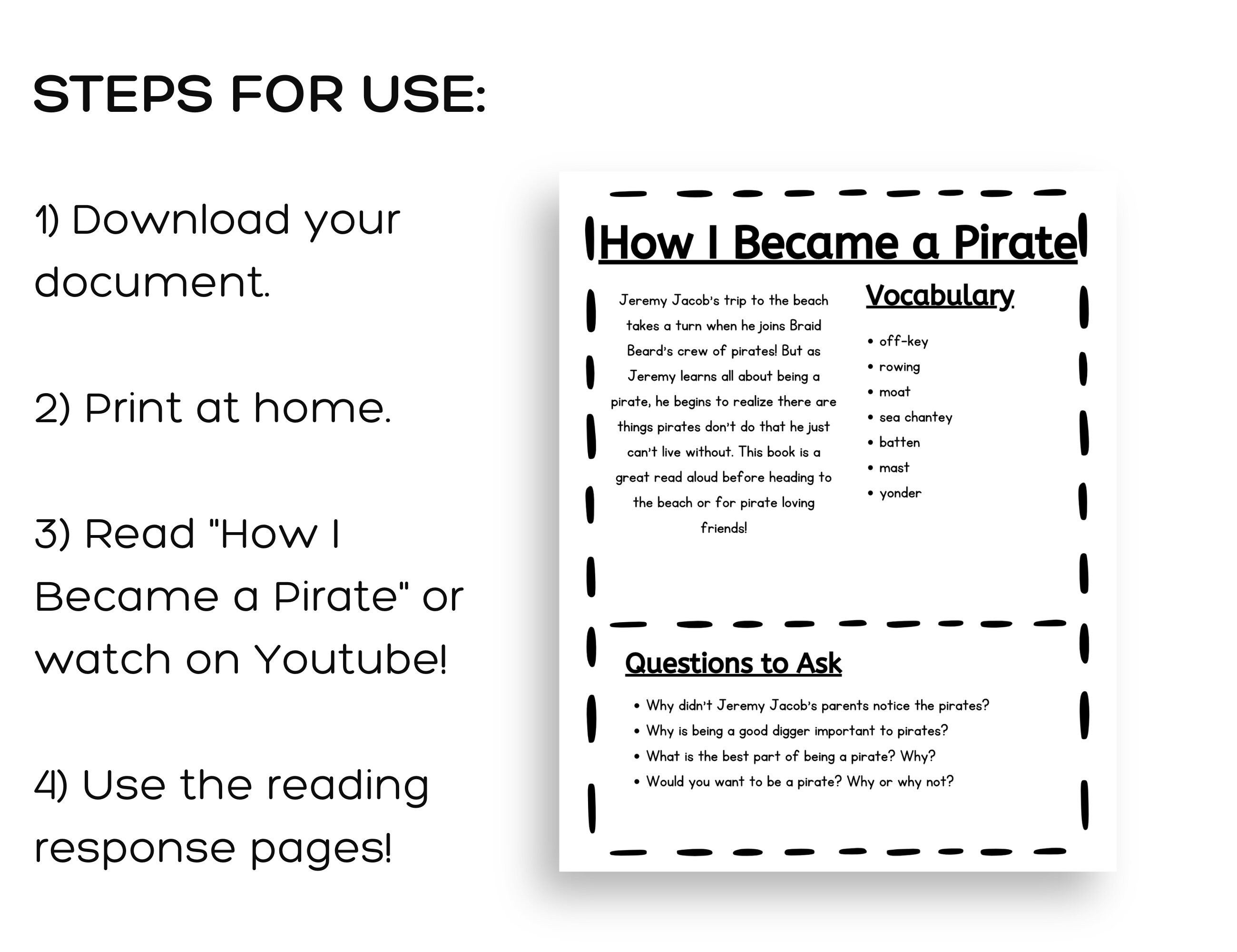 How I Became a Pirate Summer Lesson Plans, Summer Learning Pre K ...