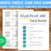 Knock Knock Joke Dice Game, Family Fun (printable) - Etsy