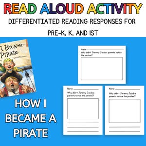 How I Became a Pirate Comprehension Worksheet, Summer Learning Pre K ...