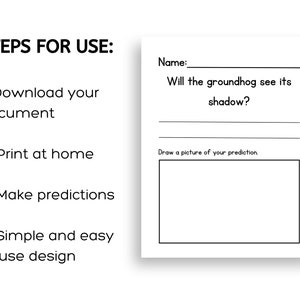 Groundhog Day Printable Worksheet, February Kids Worksheet for ...
