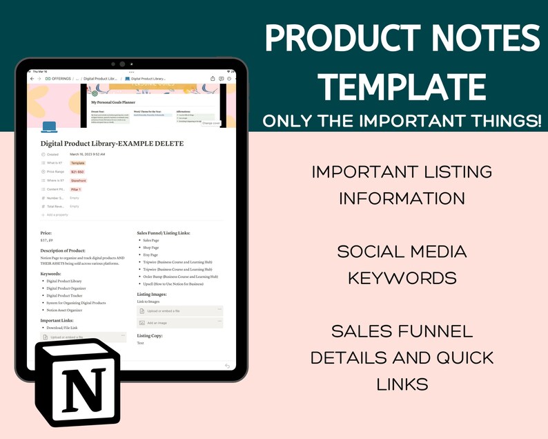 Digital Product Library for Notion, Digital Product Organizer, Digital ...
