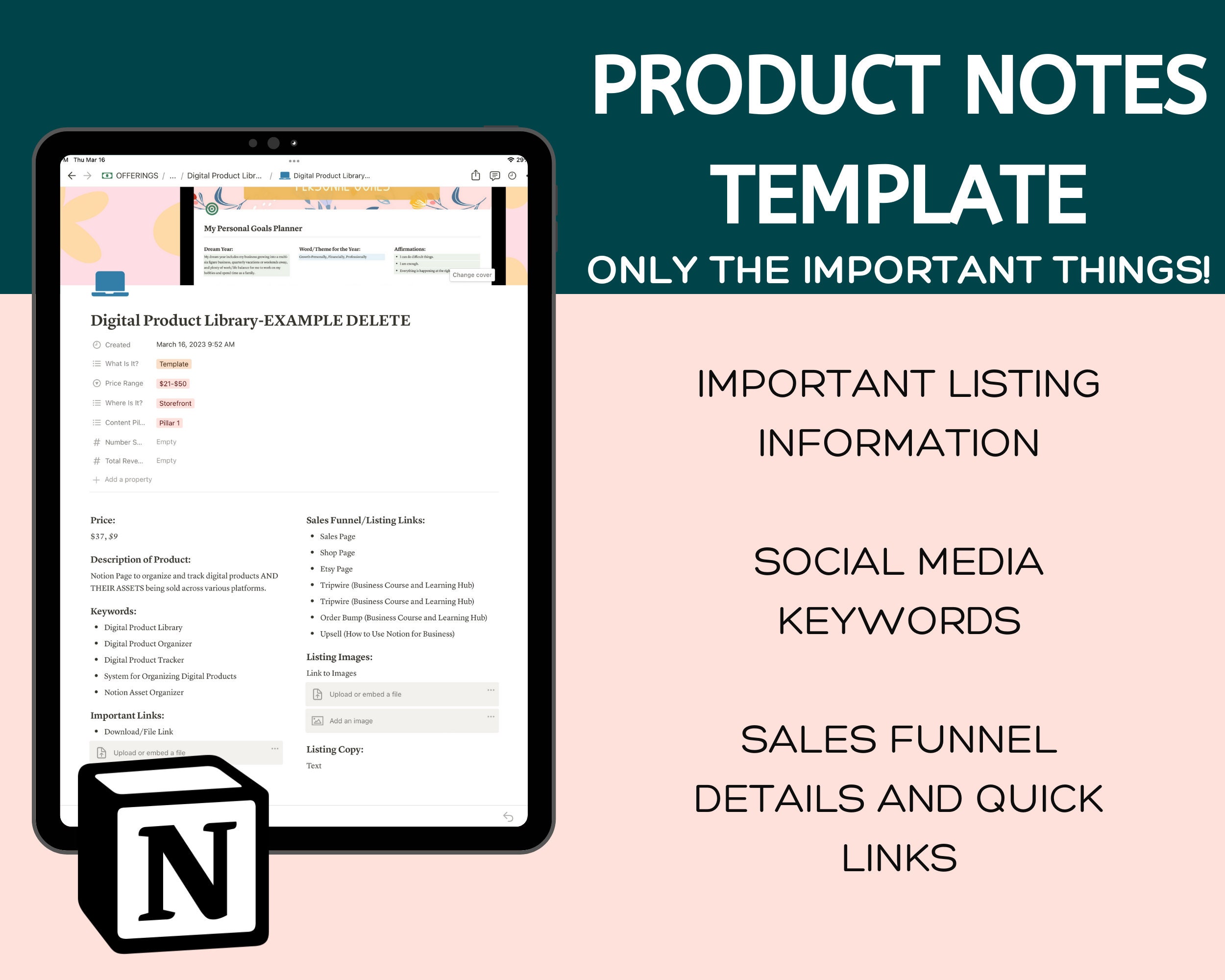 Digital Product Library for Notion, Digital Product Organizer, Digital ...
