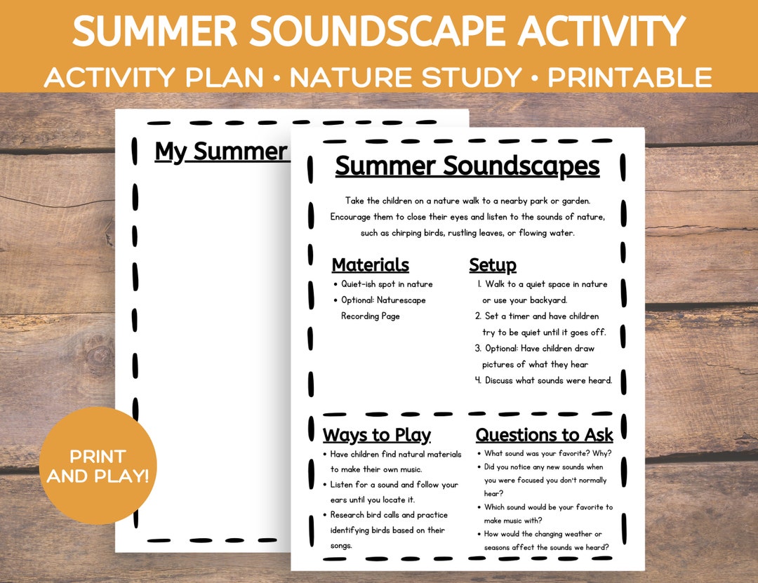 Summer Soundscapes Sensory Activity, Summer Nature Study, Summer ...