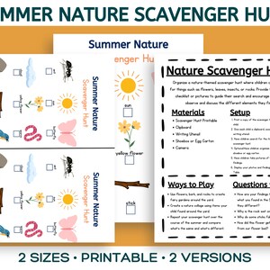 Printable Nature Scavenger Hunt, Printable Scavenger Hunt, Summer ...