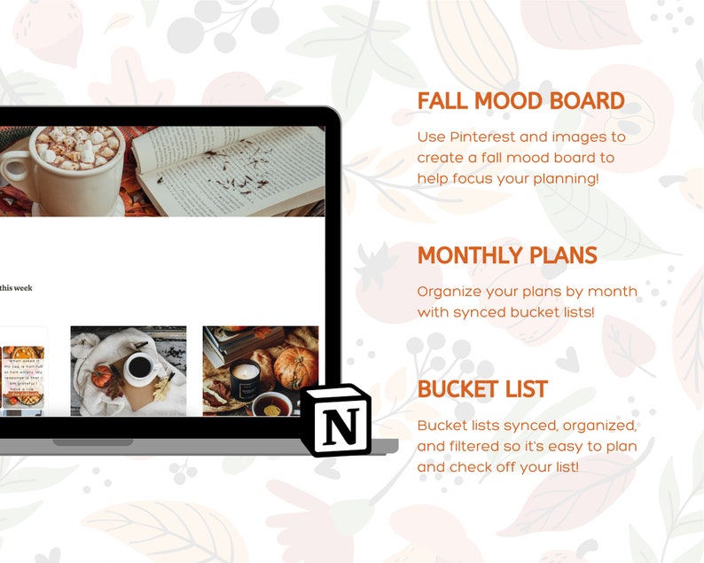 Fall Notion Planner, Autumn Notion Template, Notion Templates, Fall ...