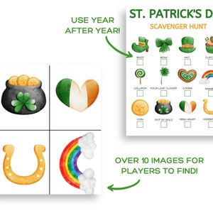 St. Patrick's Day Scavenger Hunt Printable, St. Patrick's Day Game for ...