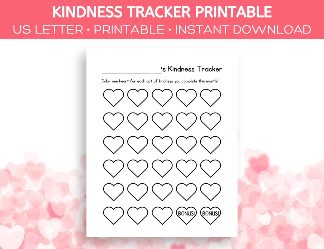Valentine's Day Kindness Tracker, February Classroom Activity, Kindness ...