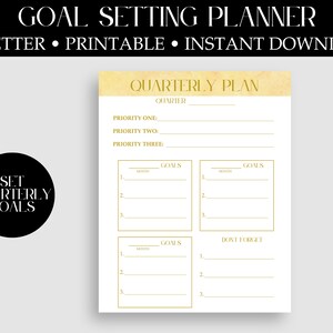 2023 Goal Setting Planner Printable Bundle, 10 Colors (US Letter, A4 ...