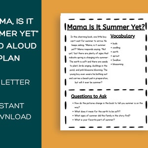 Mama is It Summer yet Read Aloud Lesson, Summer Read Aloud Plan, Summer ...