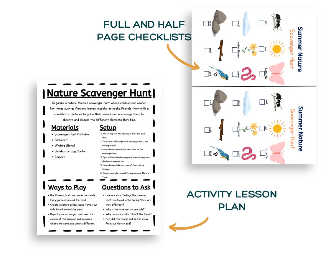 Printable Nature Scavenger Hunt, Summer Kids Activity (PDF) - Etsy