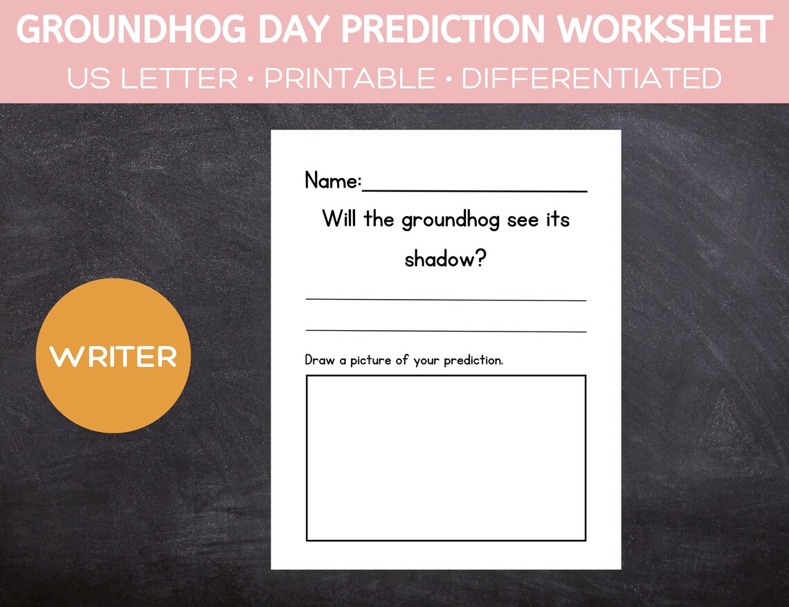 Groundhog Day Printable Worksheet, February Kids Worksheet for ...