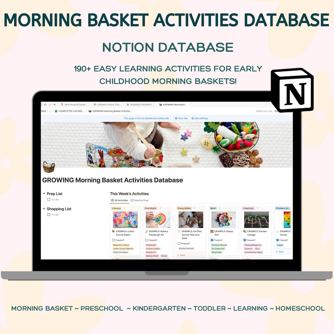 Complete Morning Basket Activities Database, Morning Basket Homeschool ...