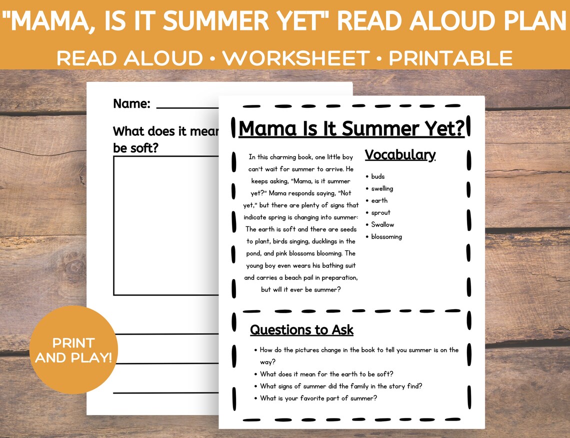 Mama is It Summer yet Read Aloud Lesson, Summer Read Aloud Plan, Summer ...