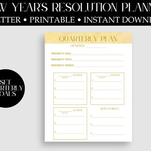 2023 New Years Resolution Planner Printable, New Years Goals Planner ...