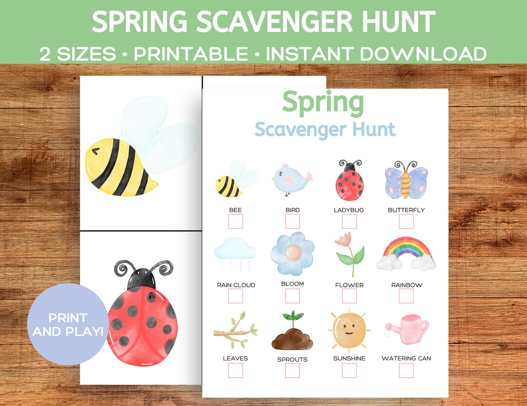 Spring Scavenger Hunt Printable, Spring Game for Kids, Spring Game for ...