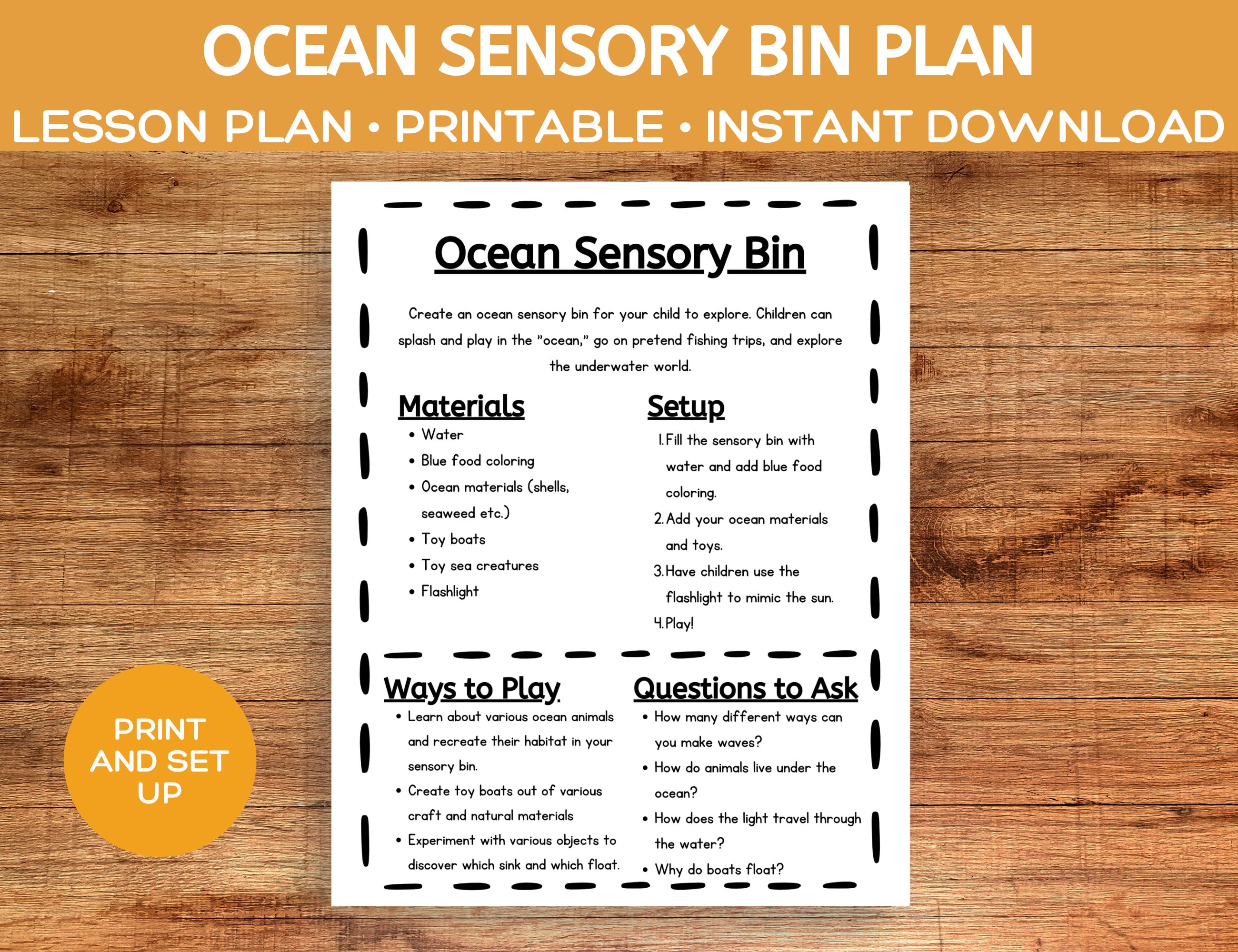 Ocean Sensory Bin Activity Plan, Summer Sensory Bin, Ocean Sensory Kit ...
