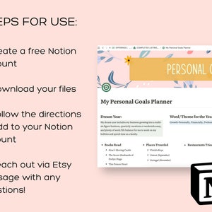 Personal Goal Setting Planner for Notion, Notion Goals Digital Planner ...