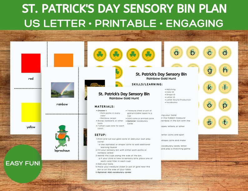 St. Patrick's Day Sensory Bin Plan, Spring Sensory Bin Plan, Sensory ...