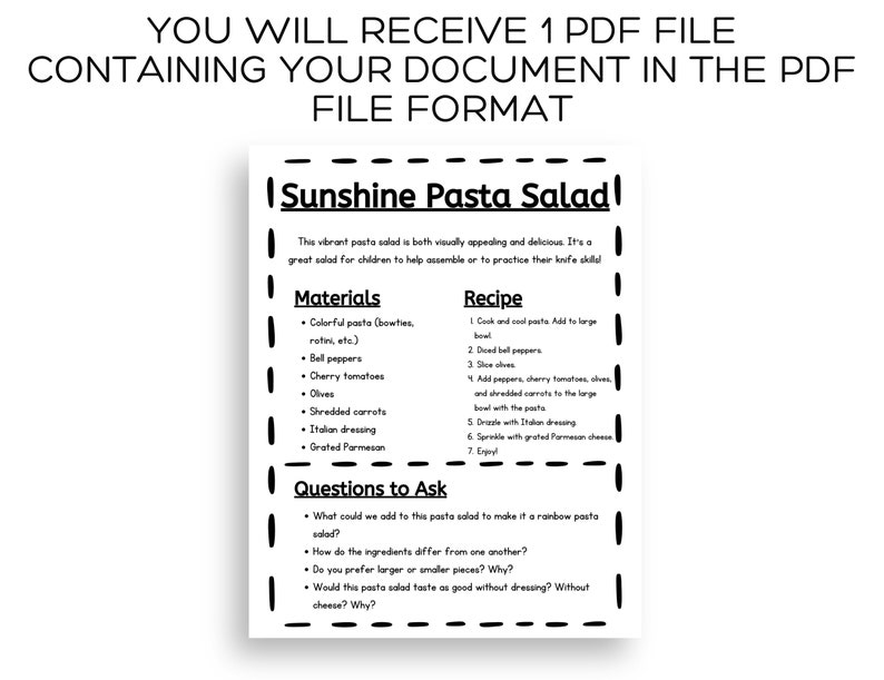 Sunshine Pasta Salad Recipe for Kids, Kids Summer Cooking, Summer ...