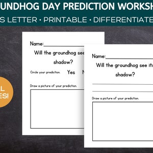 Groundhog Day Printable Worksheet, February Kids Worksheet for ...