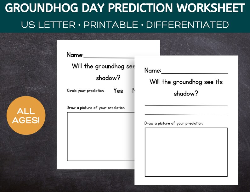 Groundhog Day Printable Worksheet, February Kids Worksheet for ...