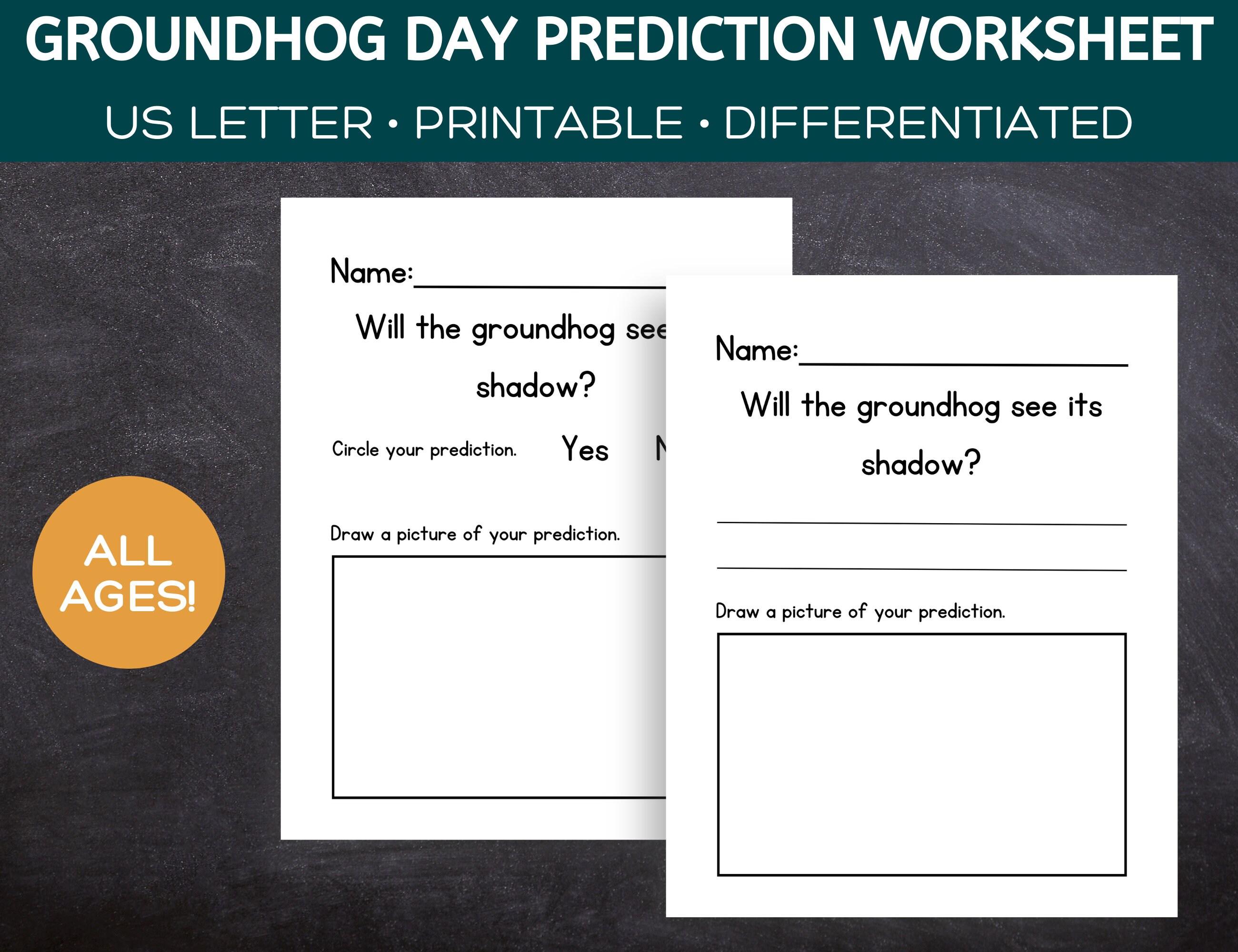Groundhog Day Printable Worksheet, February Kids Worksheet for ...