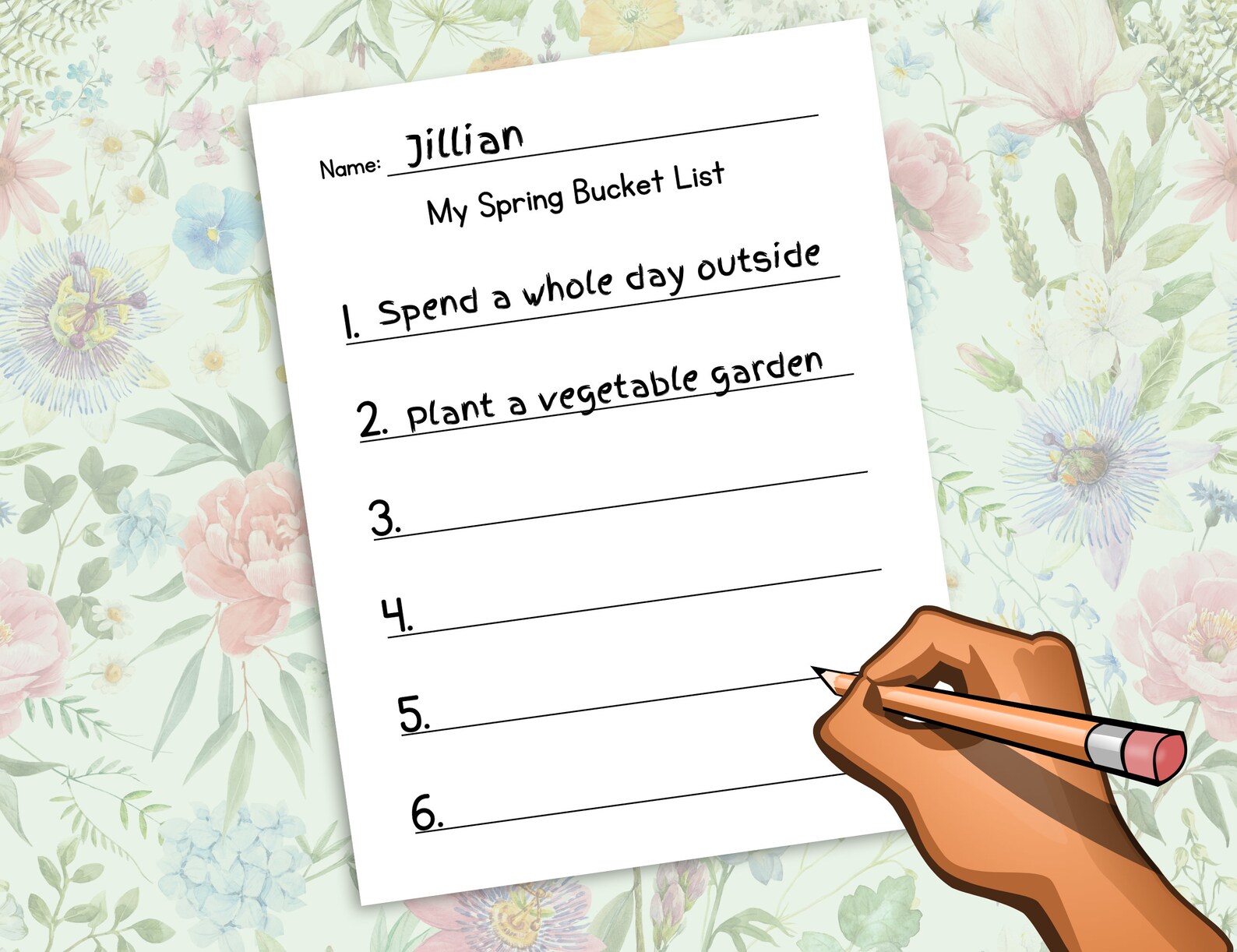 Spring Bucket List Printable Worksheet, First Day of Spring Worksheet ...