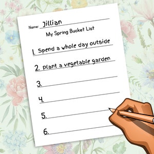 Spring Bucket List Printable Worksheet, First Day of Spring Worksheet ...