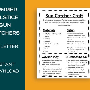 Summer Solstice Sun Catcher Craft for Kids, Kids Summer Crafts, Summer ...