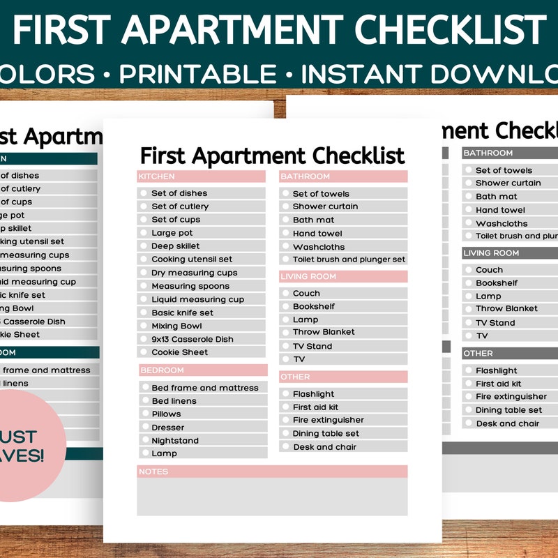 Apartment Check List - Etsy