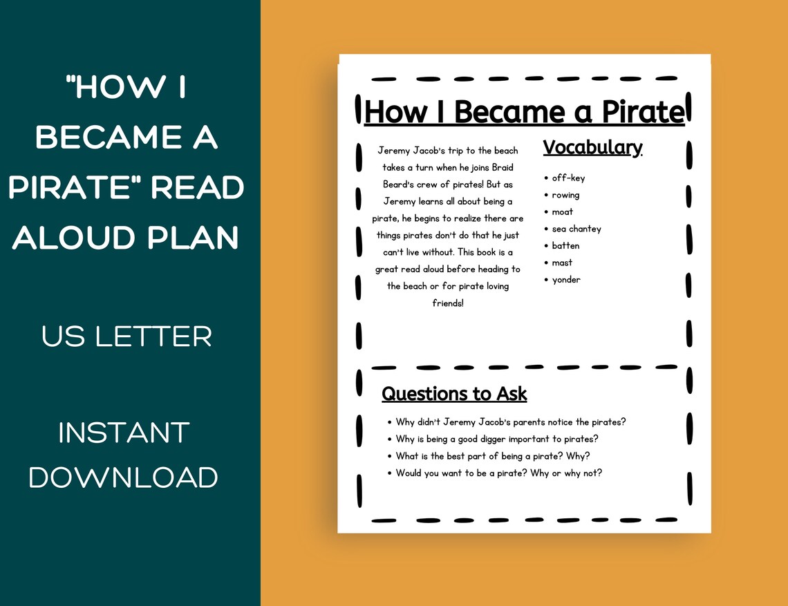 How I Became a Pirate Summer Lesson Plans, Summer Learning Pre K ...