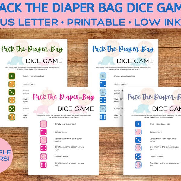Baby Shower Dice Game - Etsy