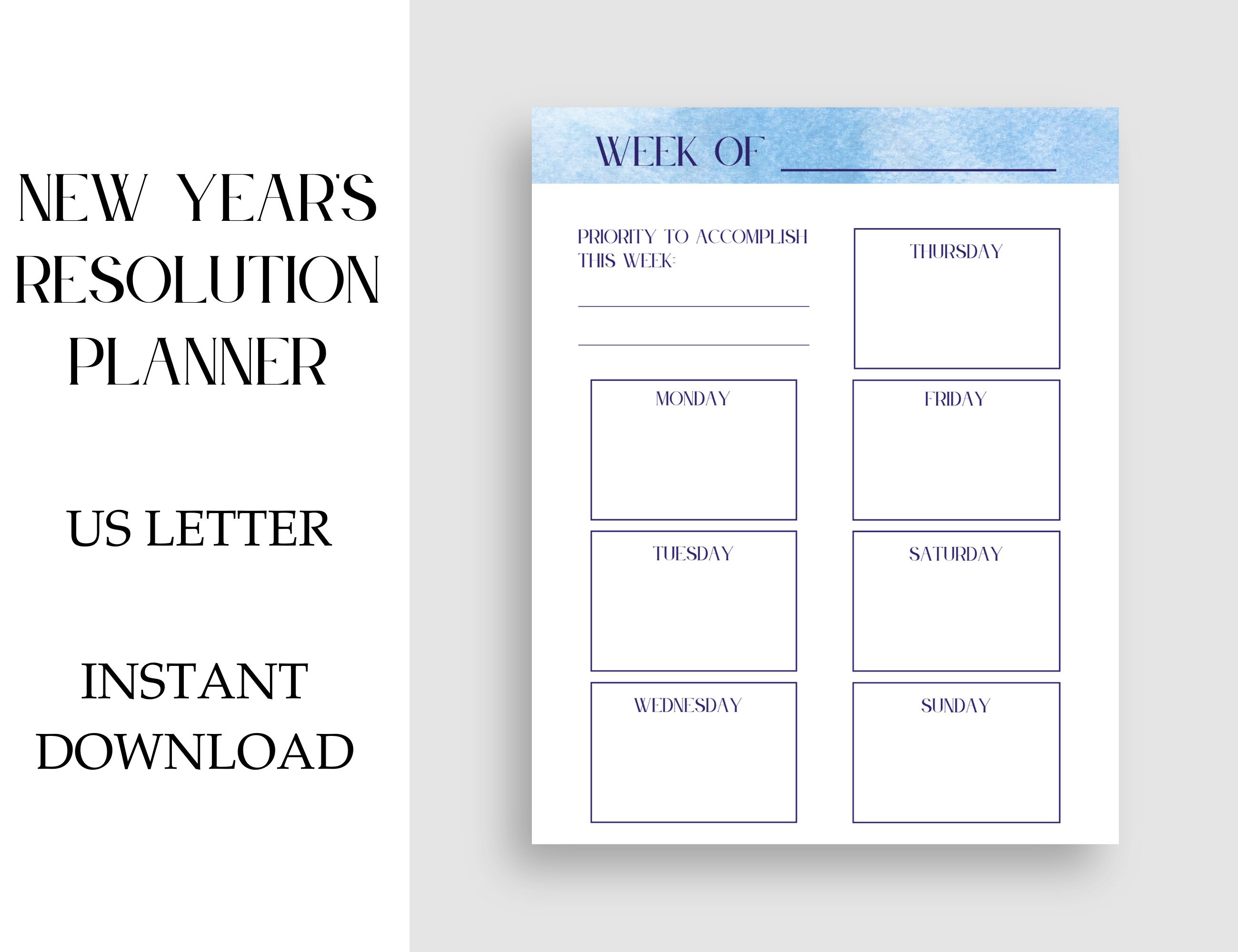 2023 New Years Resolution Planner Printable, New Years Goals Planner ...
