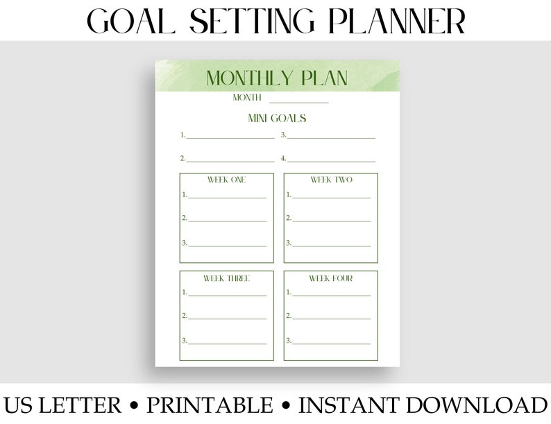 2023 Goal Setting Planner Printable Bundle, 10 Colors (US Letter, A4 ...