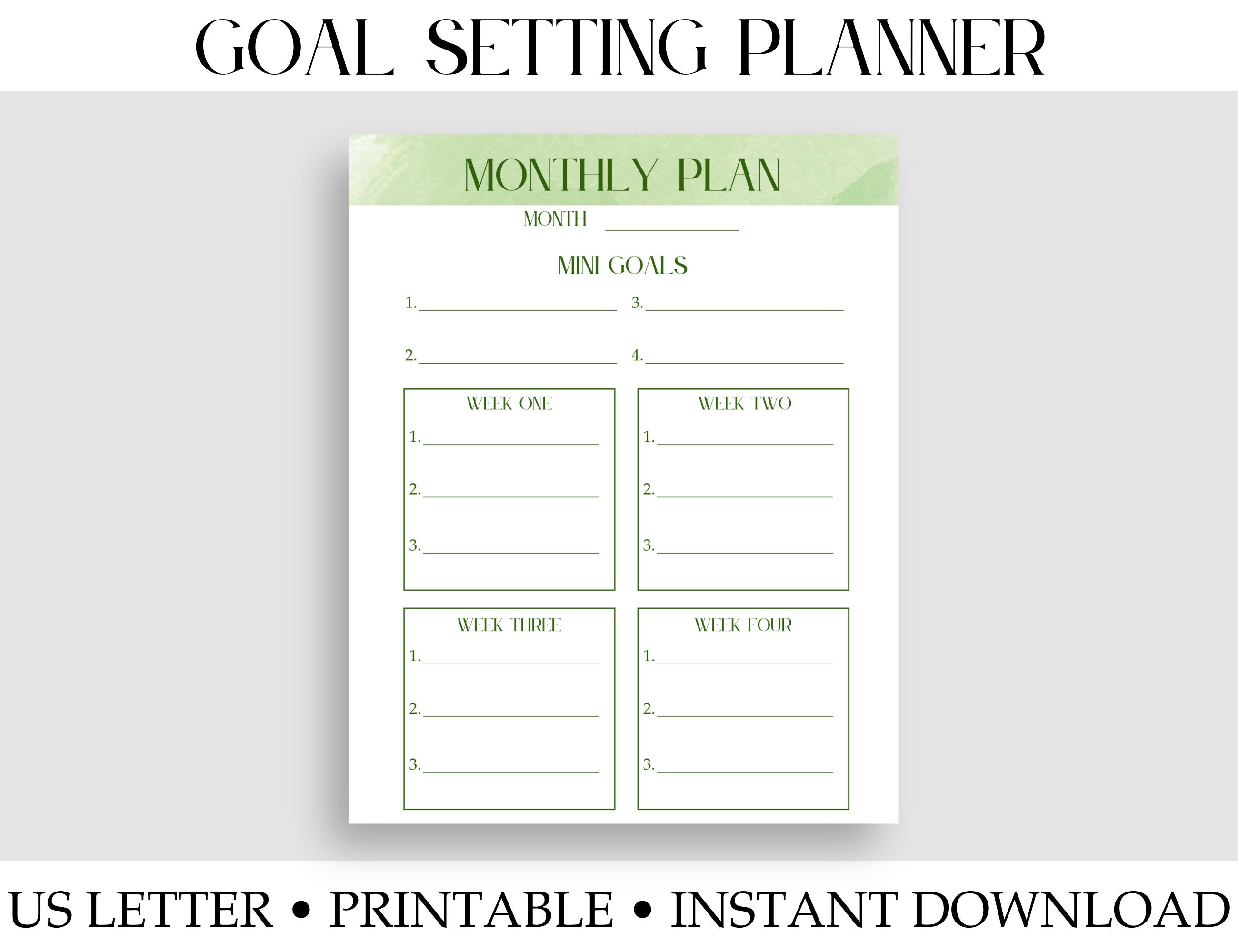 2023 New Years Goal Setting Planner Printable Bundle in 10 Colors and ...