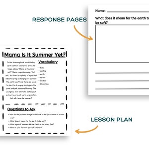 Summer Read Aloud Lesson Plan, Reading Response (printable PDF) - Etsy