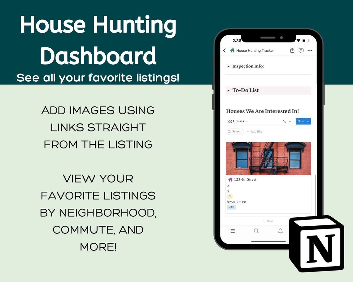 House Hunting Tracker Notion, House Hunting List, House Hunting Notes ...