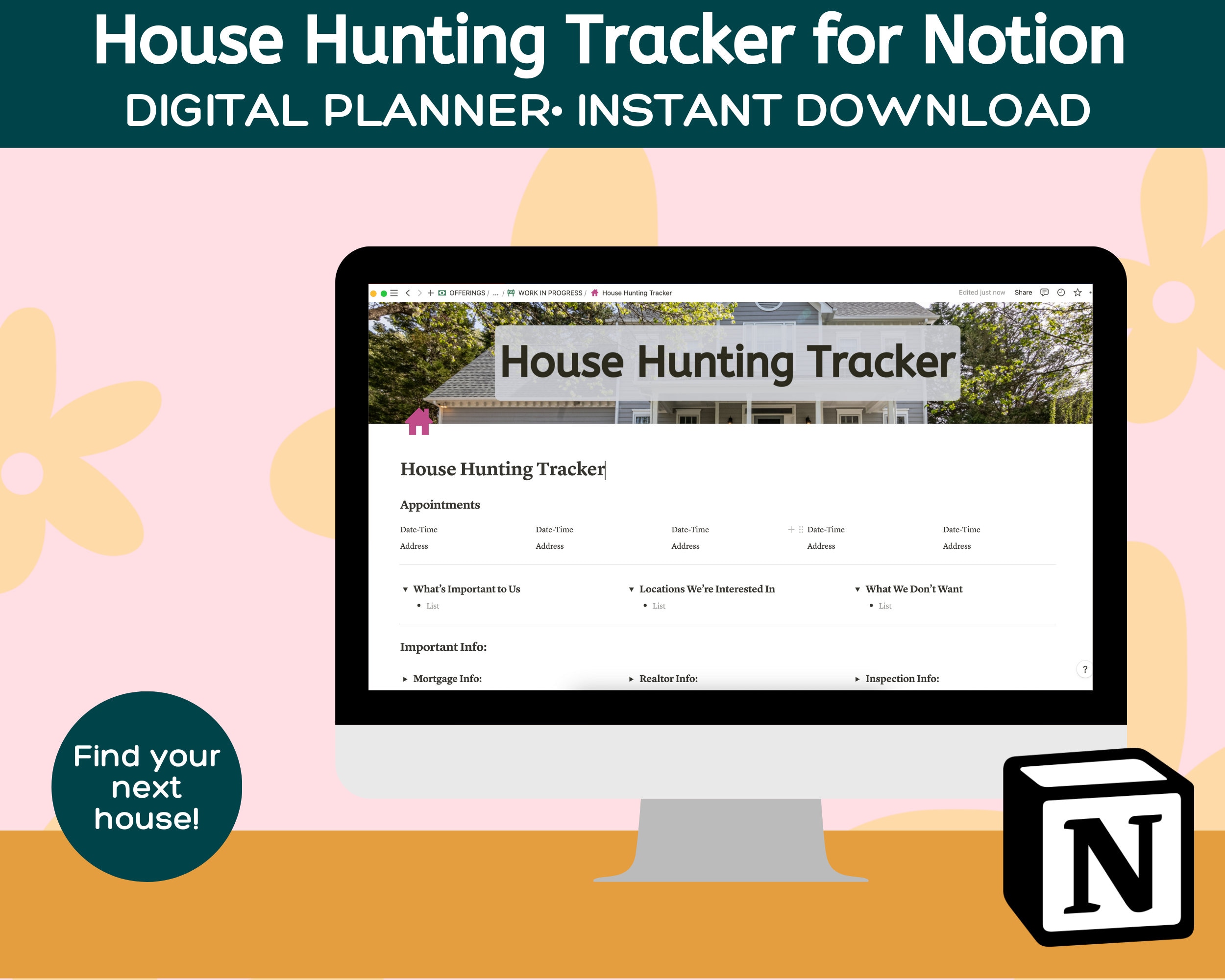 House Hunting Tracker Notion, House Hunting List, House Hunting Notes ...