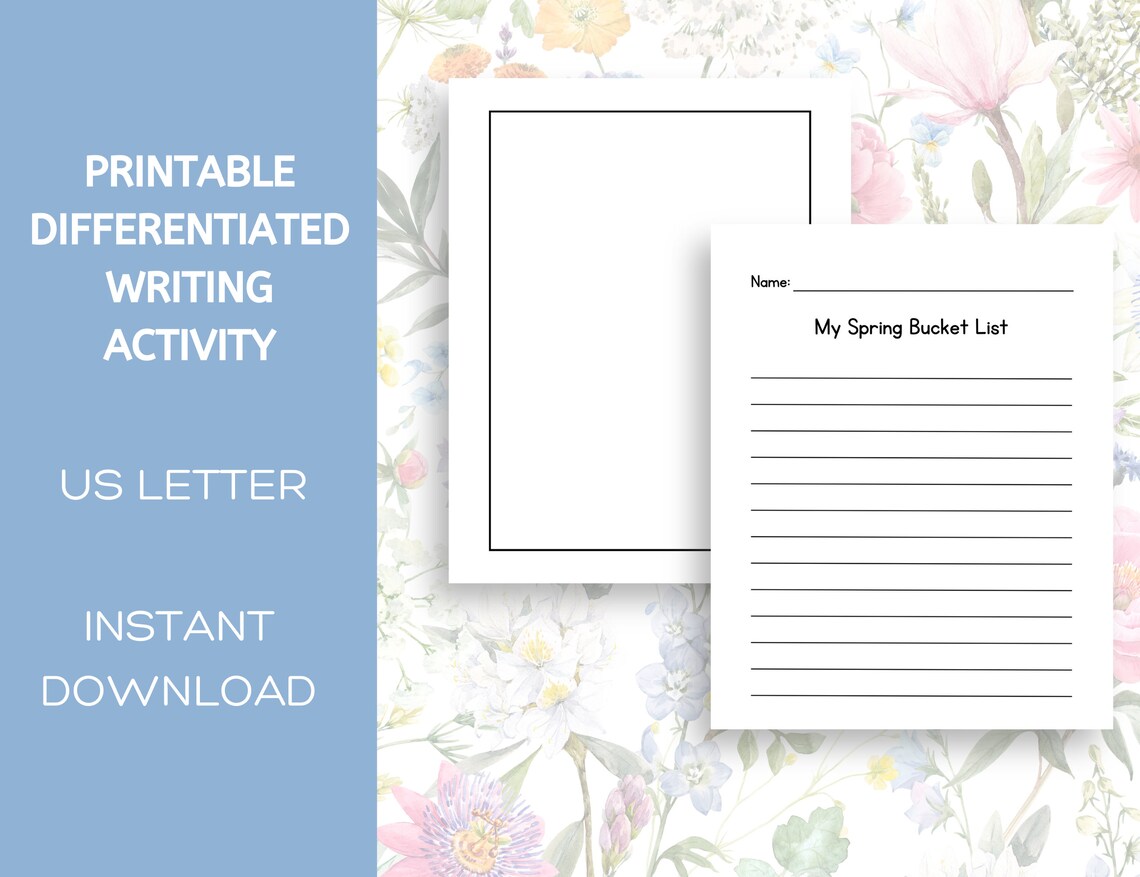 Spring Bucket List Printable Worksheet, First Day of Spring Worksheet ...