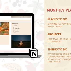 Fall Notion Planner, Autumn Notion Template, Notion Templates, Fall ...