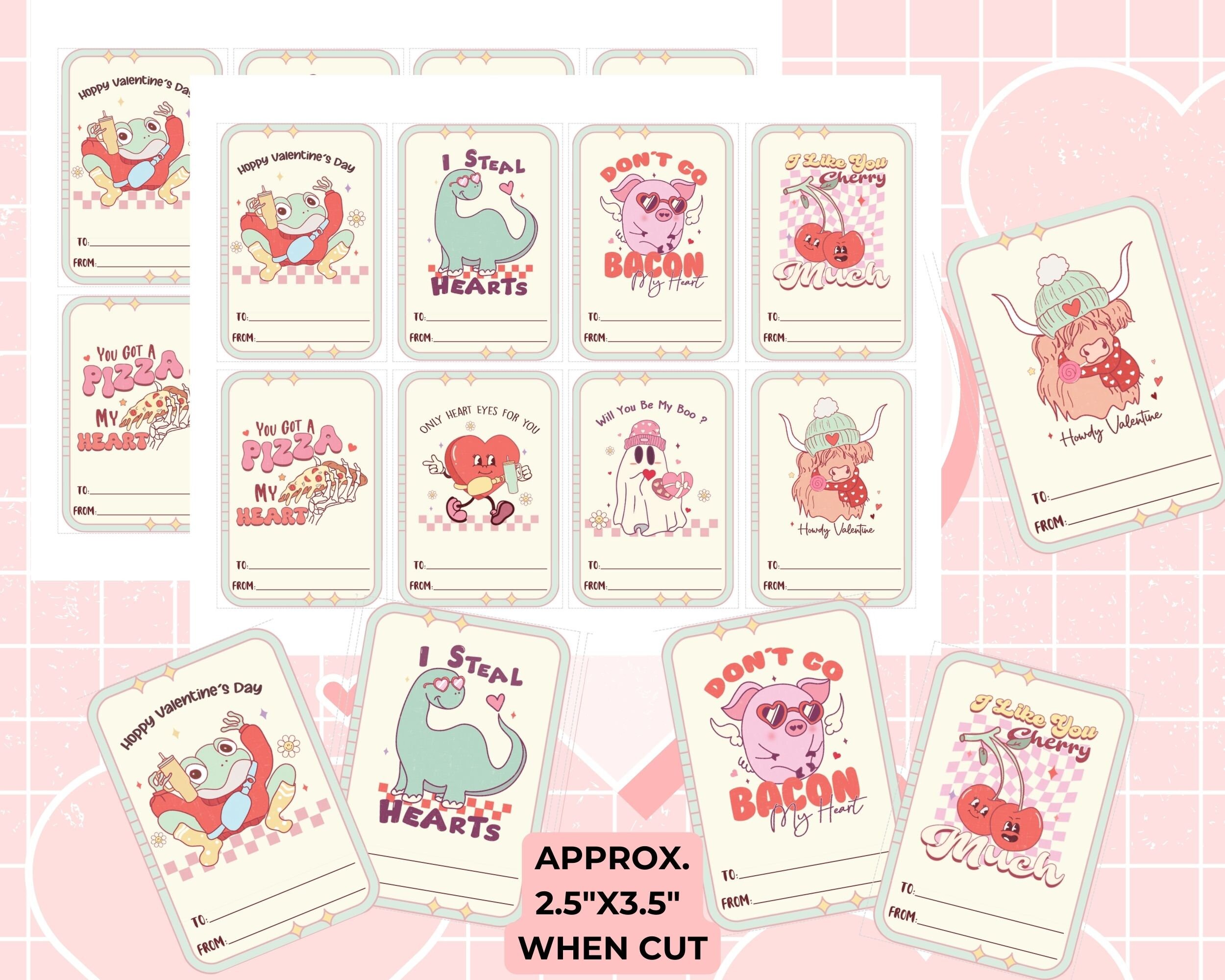 Printable Valentine Cards for Kids, Instant Download Valentine's Day ...