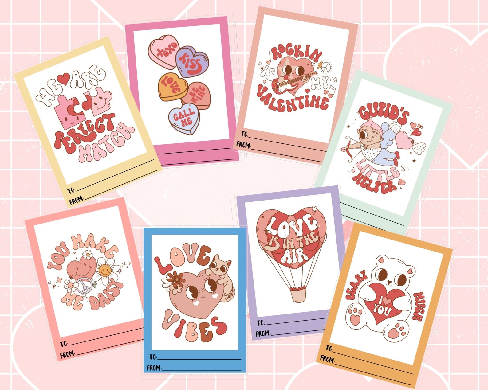 Printable Valentine Cards for Kids, Instant Download Valentine's Day ...