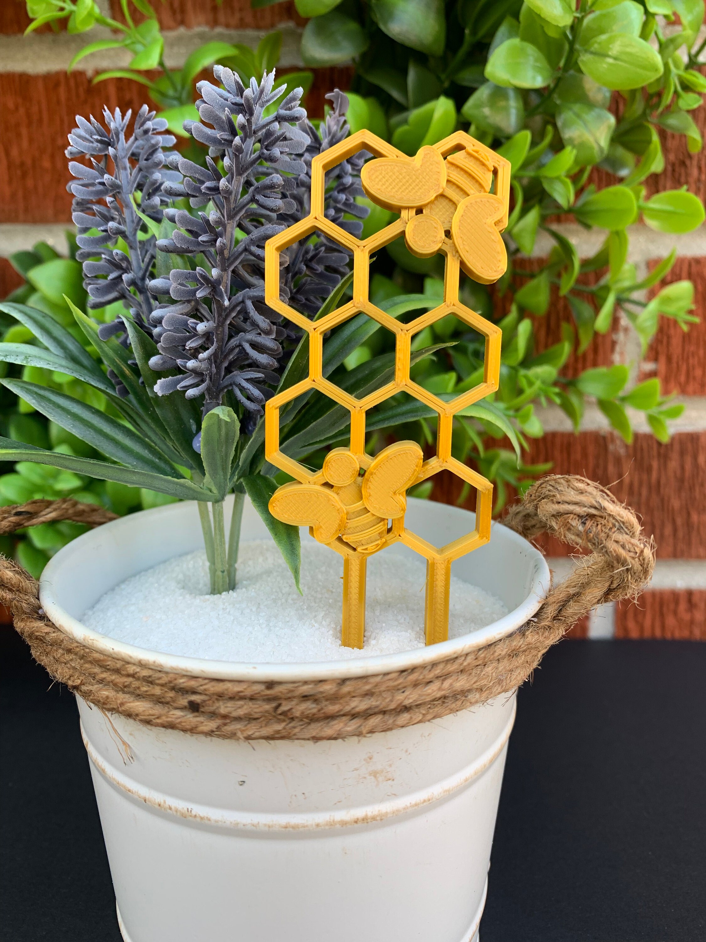 Honeycomb and Bee 3D Printed Planter Trellis Plant Support Planter Pal ...
