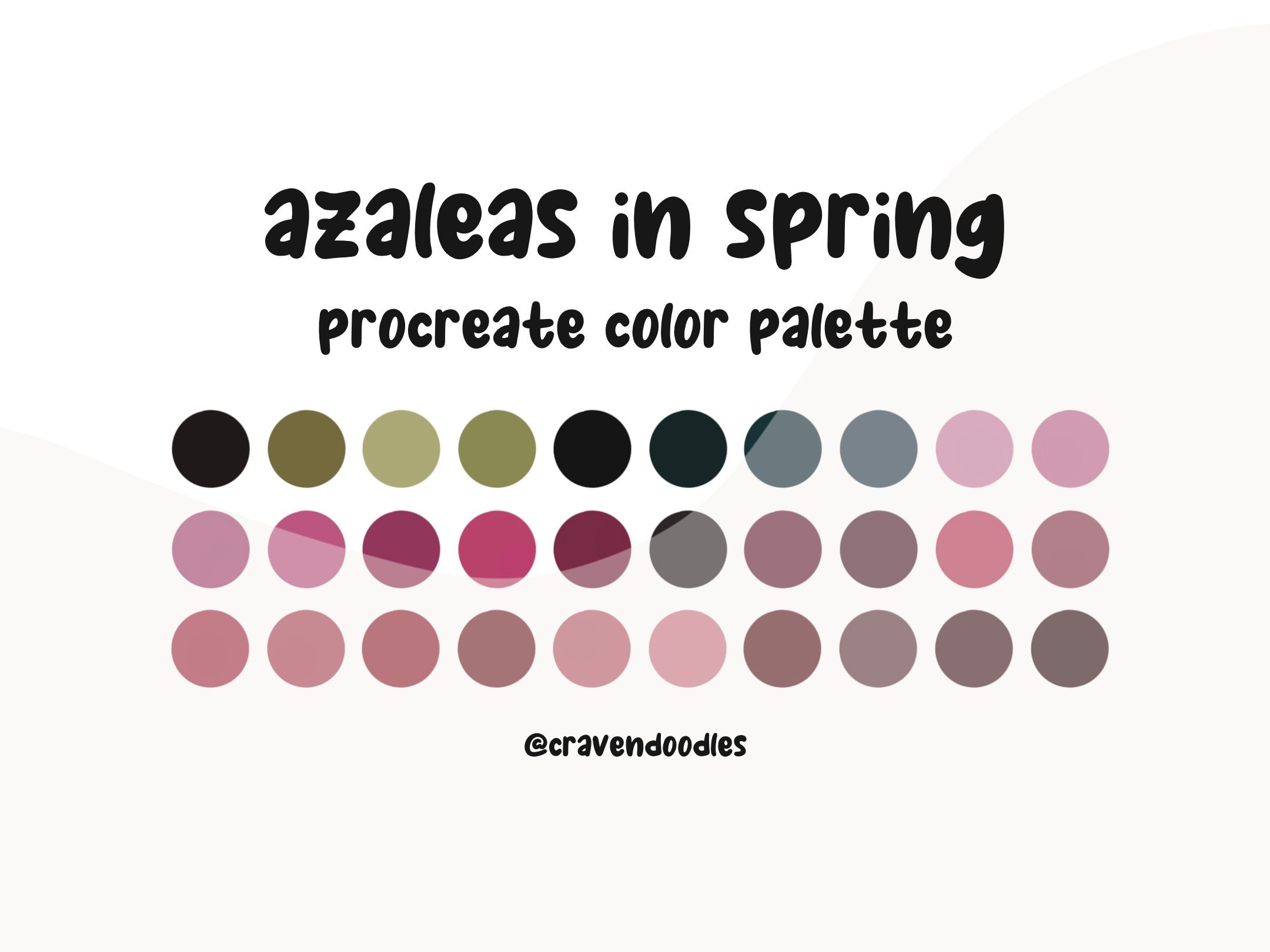 Pink and Green Procreate Color Palette Spring Colors Spring - Etsy