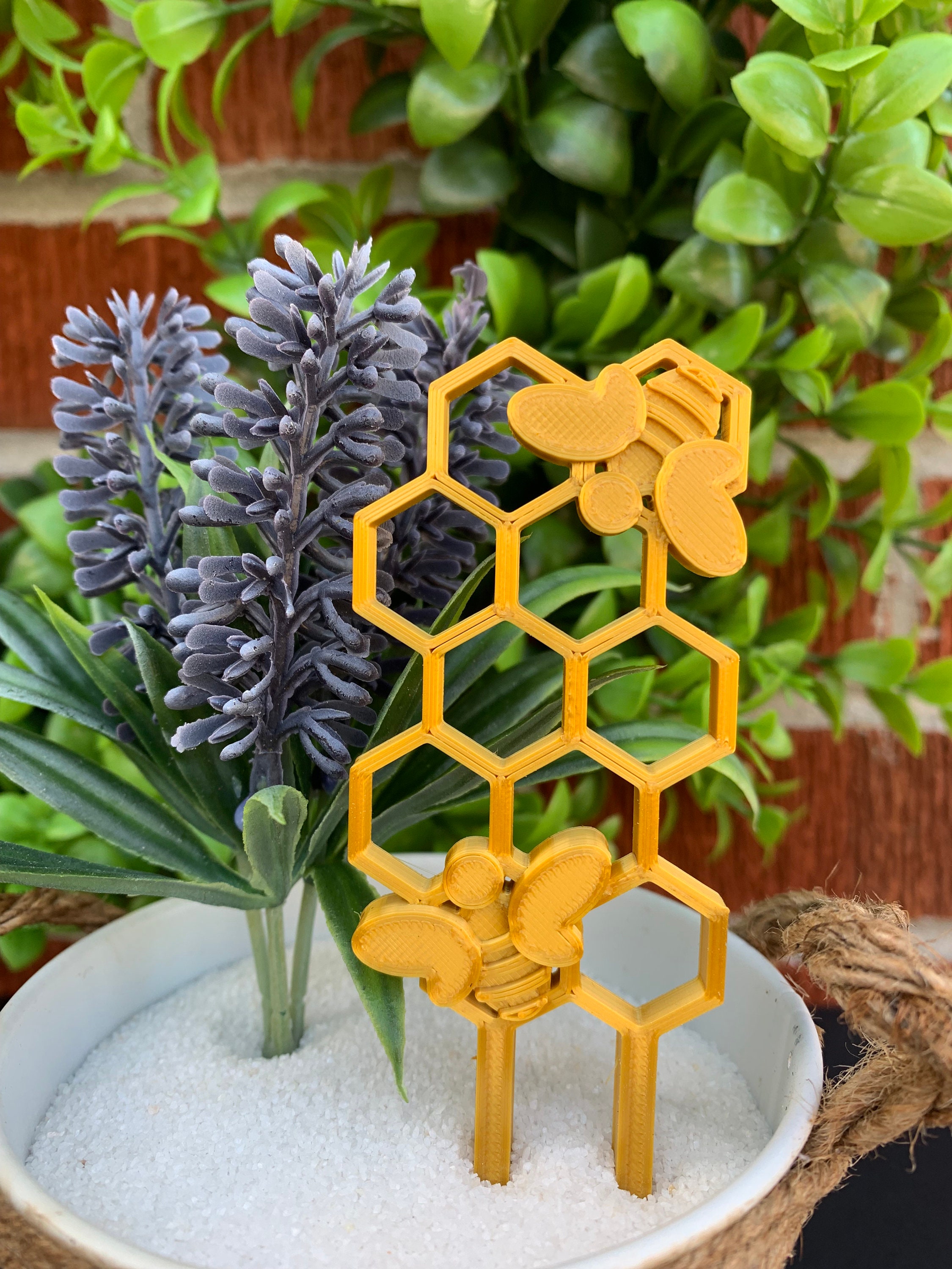 Honeycomb and Bee 3D Printed Planter Trellis Plant Support Planter Pal ...